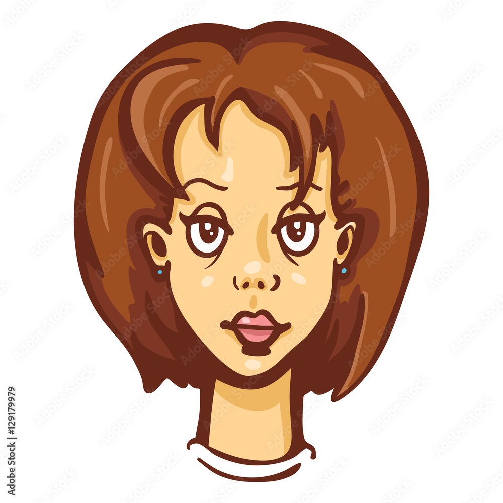 Vector Cartoon Female Character Emotion. Calm Woman Stock Vector ...