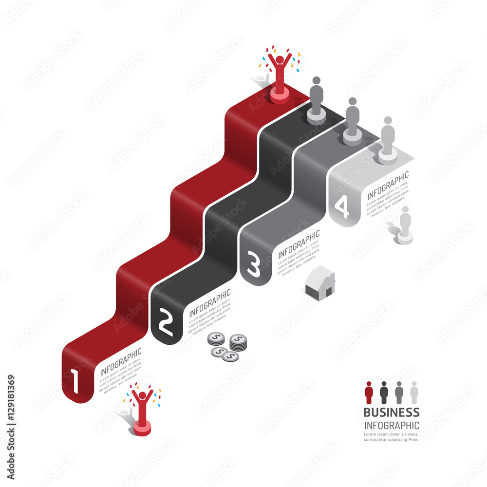 Business data process chart. Abstract elements of graph, diagram with ...
