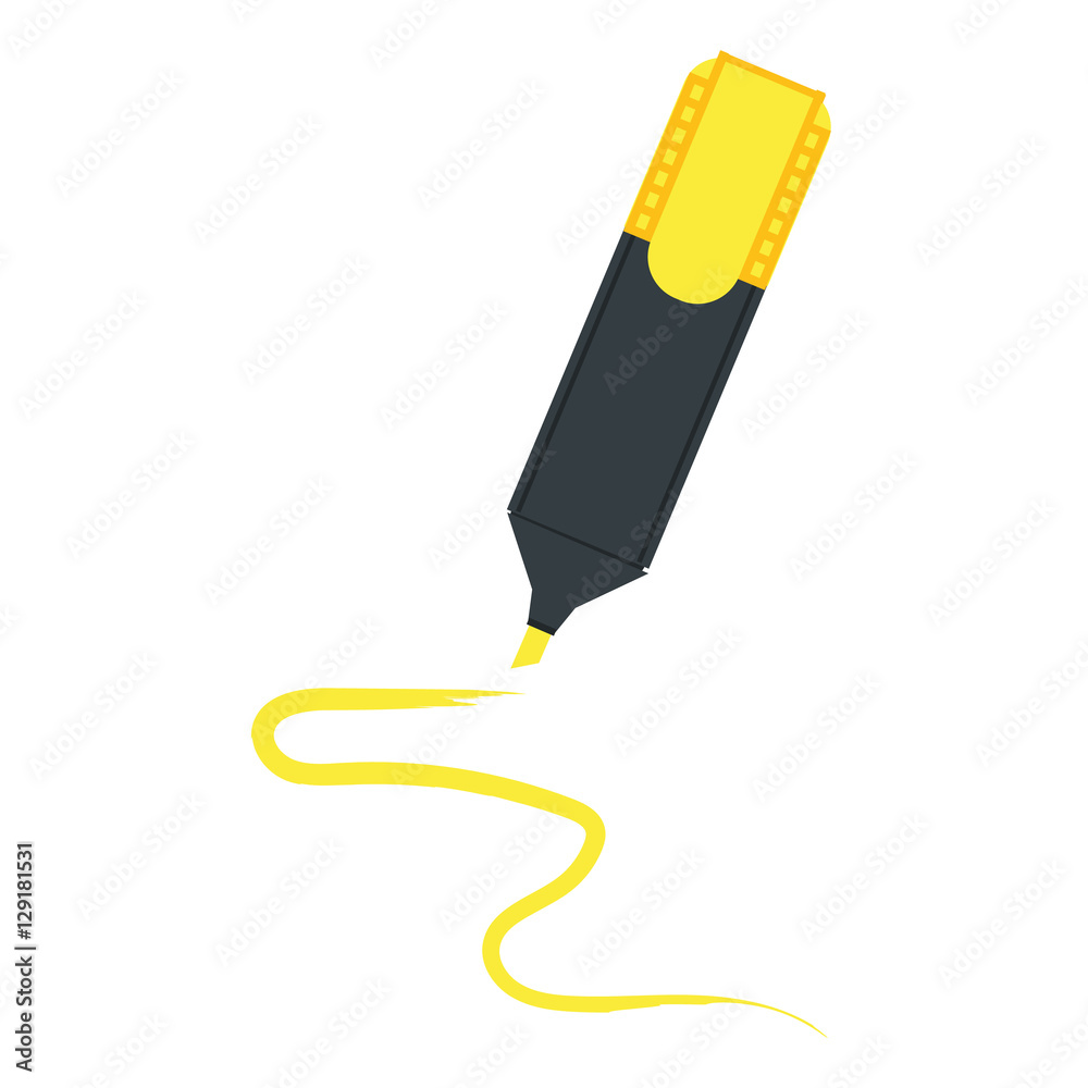 Marker Highlighter Pen Vector Illustration Clipart Isolated On White ...
