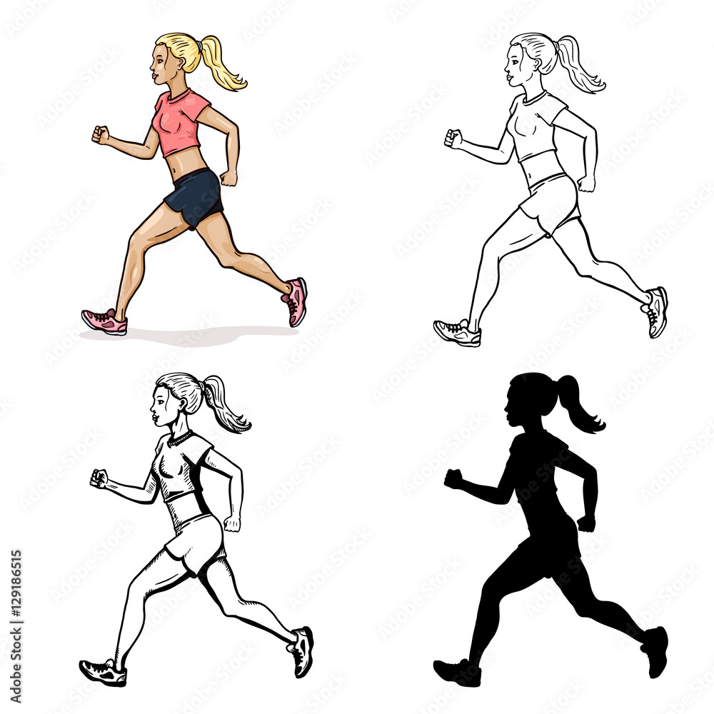 Running Girl Cartoon