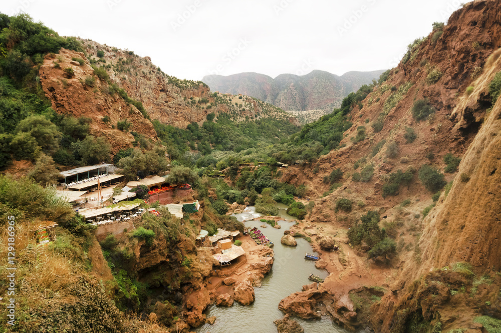 Ouzoud Waterfalls located in the Grand Atlas village of Tanaghmeilt, in ...