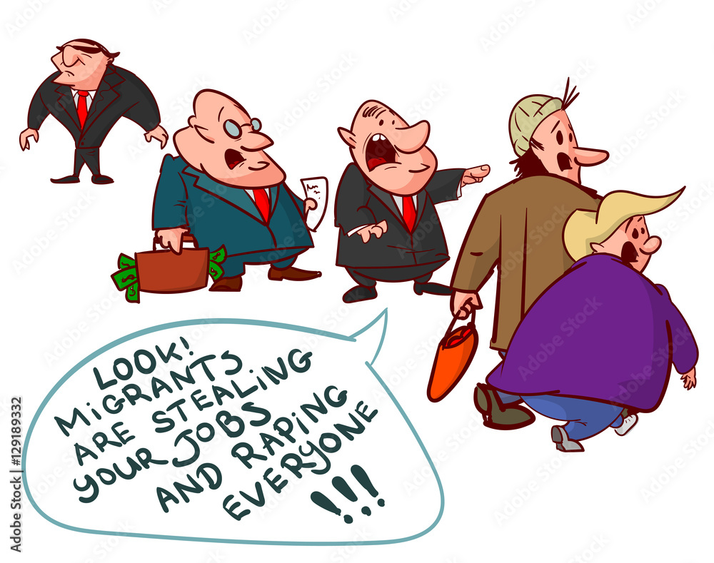 Colorful vector comic of corrupt politicians, lying the people, to ...