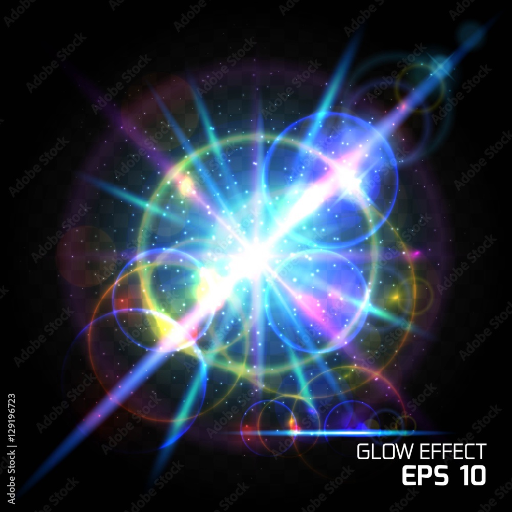 Effect of particle, bright lighting effects, magic ball. Glow Dust ...