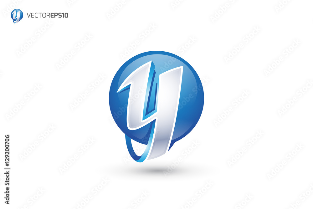 Abstract Letter Y Logo - 3D Sphere Logo Stock Vector | Adobe Stock