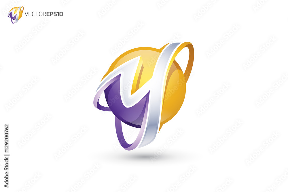 Abstract Letter Y Logo - 3D Sphere Logo Stock Vector | Adobe Stock