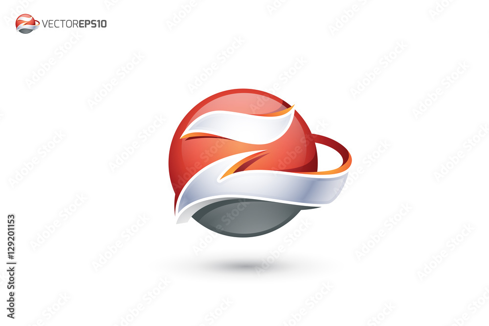 Abstract Letter Z Logo - 3D Sphere Logo Stock Vector | Adobe Stock