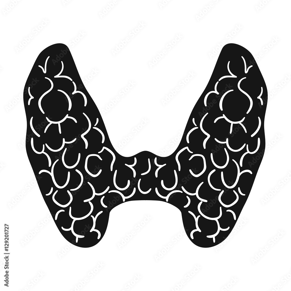 Human thyroid icon in black style isolated on white background. Human ...