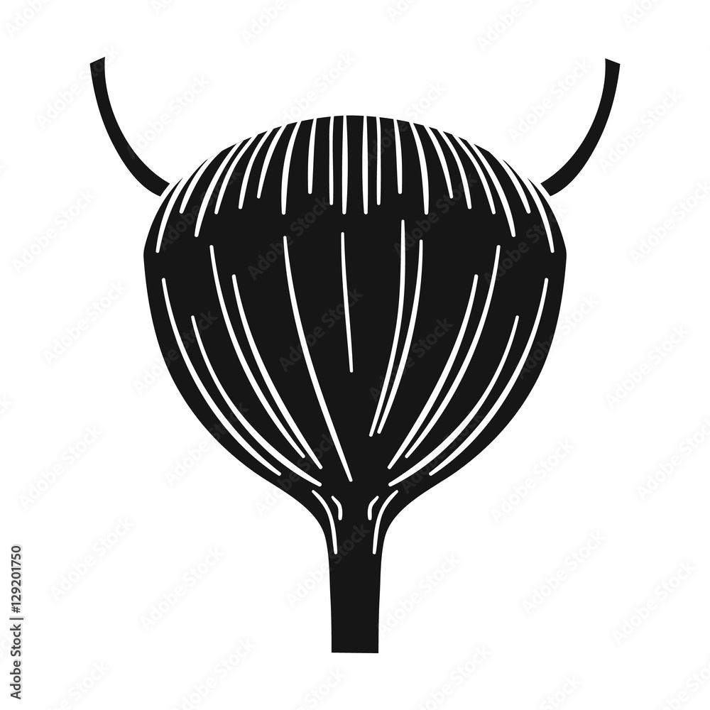 Human urinary bladder icon in black style isolated on white background ...