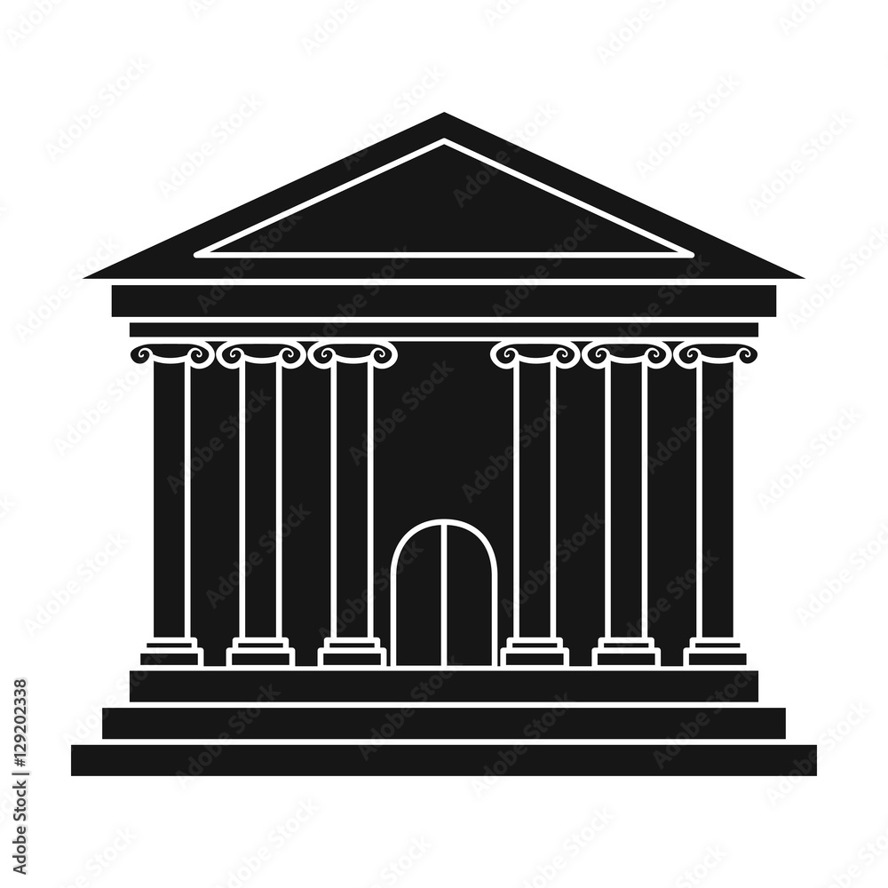 Bank icon in black style isolated on white background. Money and ...