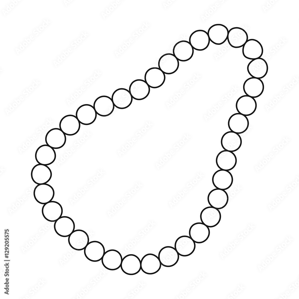 Pearl necklace icon in outline style isolated on white background ...