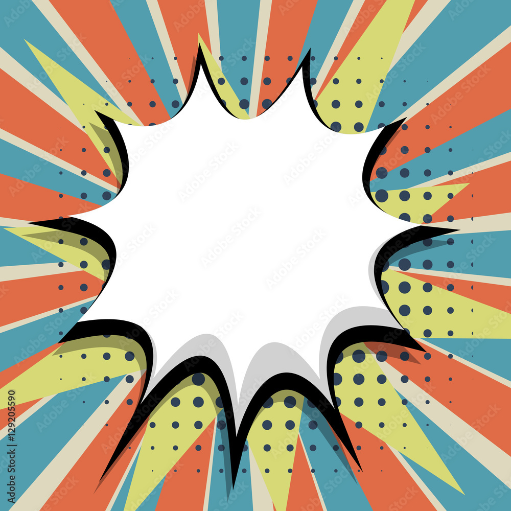 Colored Comic Speech Bubble