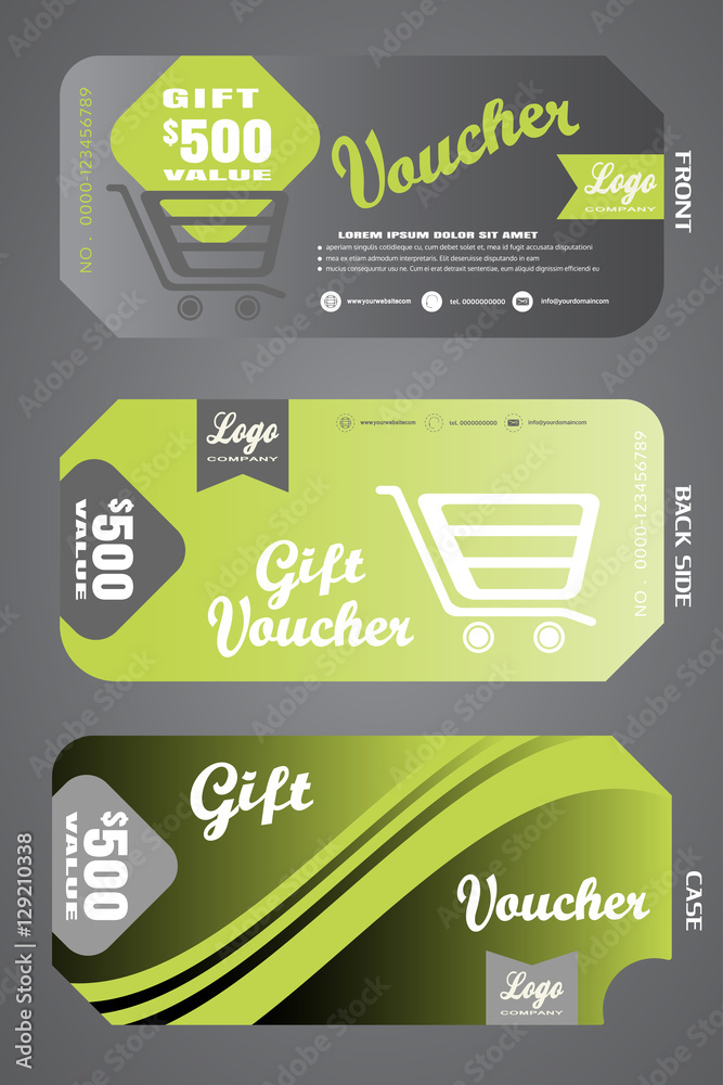 Blank of stylish gift voucher with case vector illustration to increase ...
