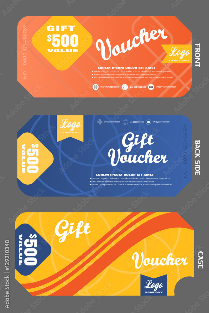 Blank of stylish gift voucher with case vector illustration to increase ...