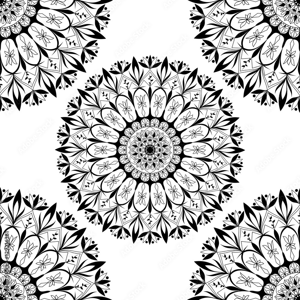 Repetitive pattern mandala background Stock Vector | Adobe Stock