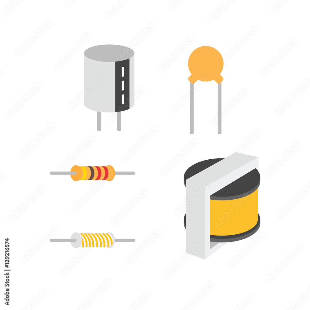 Electronic components, Vector of icons by EPS10 Stock Vector | Adobe Stock