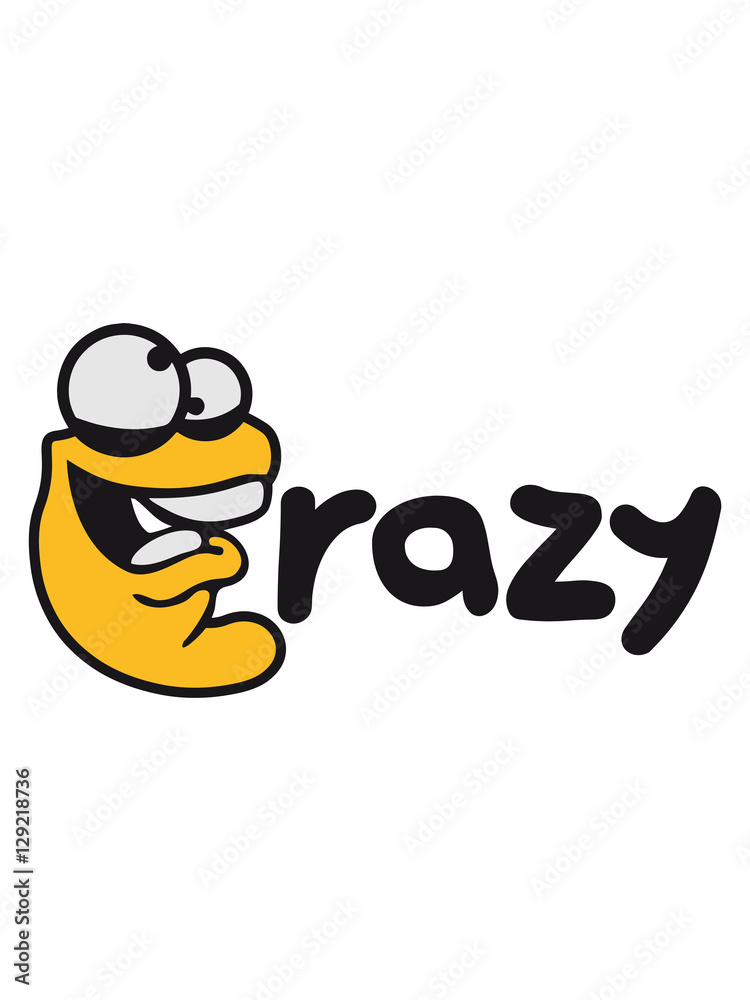 Worm head caterpillar crazy comic cartoon face laugh crazy funny logo ...