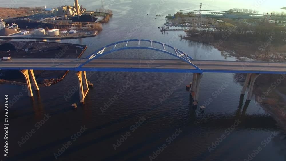 Tower Drive Bridge in Green Bay, Wisconsin, beautiful aerial view ...