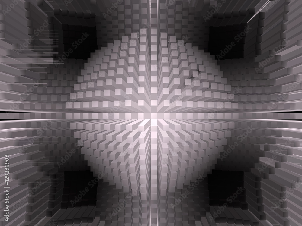 This is an intense spatial abstract emphasizing depth and dimension ...