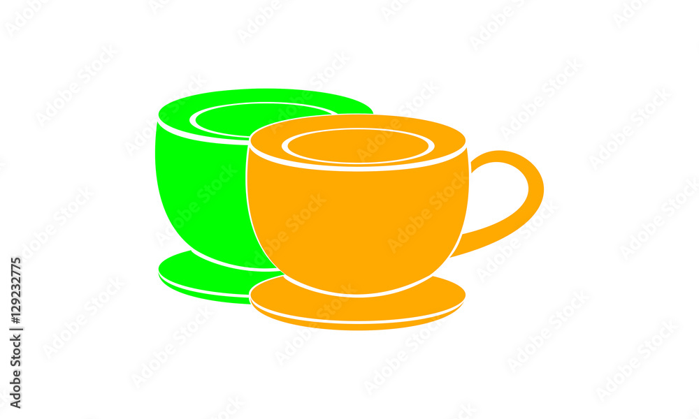 two cups vector Stock Vector | Adobe Stock