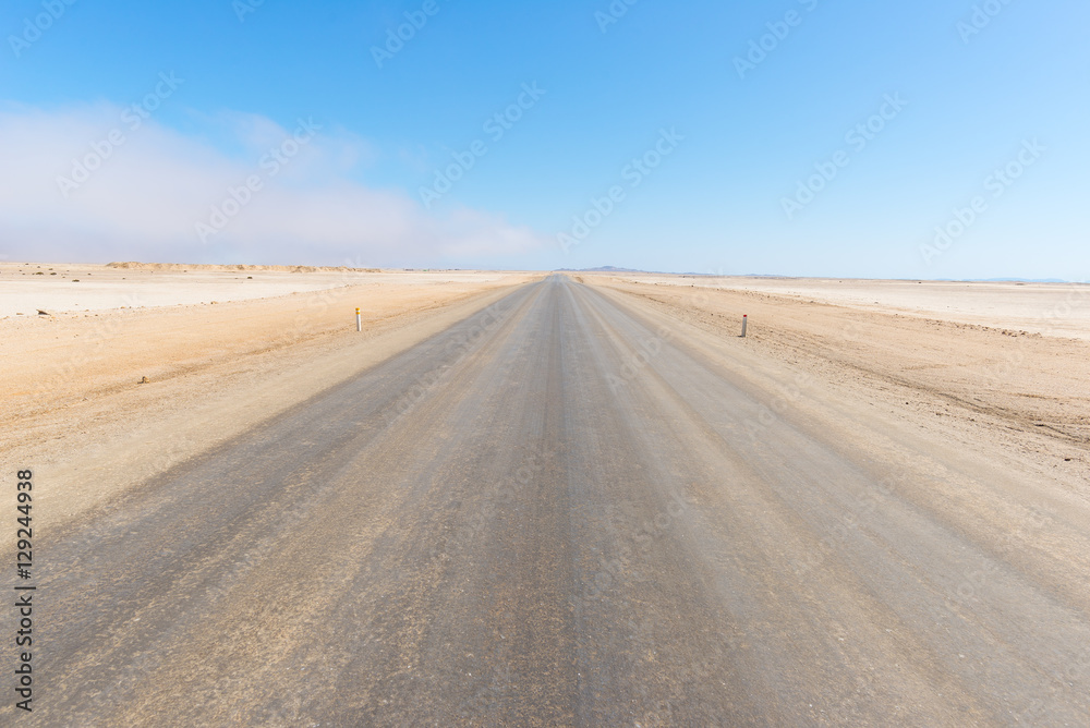 Salt road crossing the Namib desert, in the majestic Namib Naukluft ...