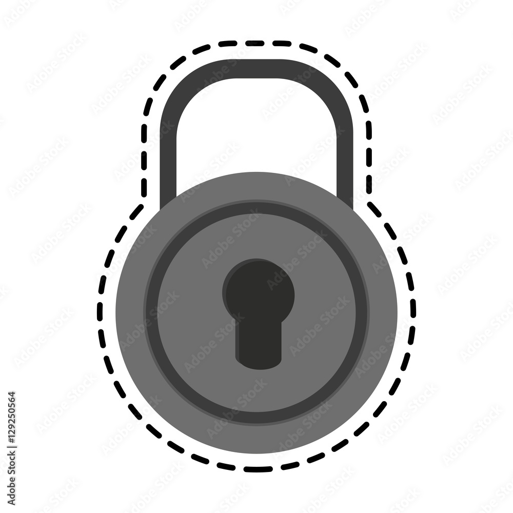 Padlock icon. Security system warning protection and danger theme ...