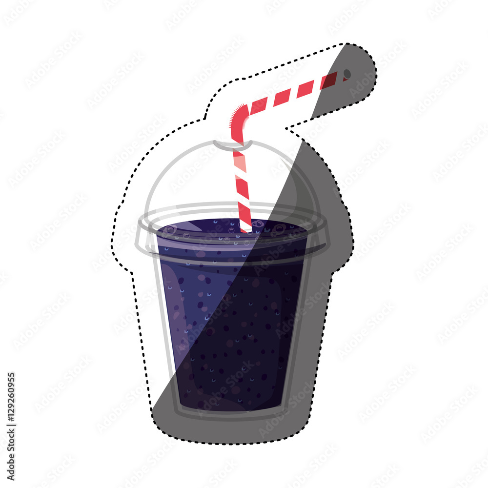 Blueberry juice icon. Smoothie drink beverage and fruit theme. Isolated ...