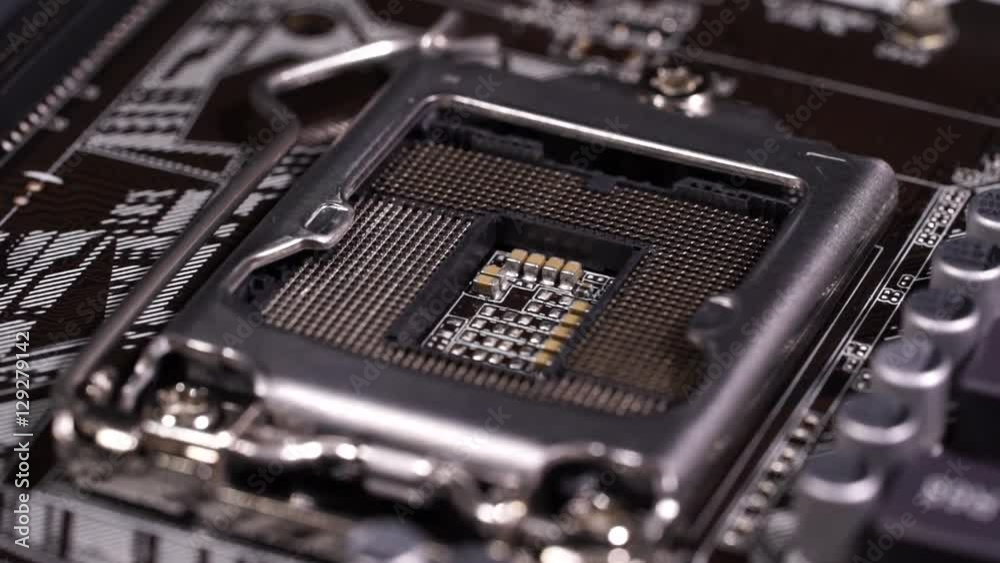 modern connector for the CPU. Detailed modern slot for cpu in black ...