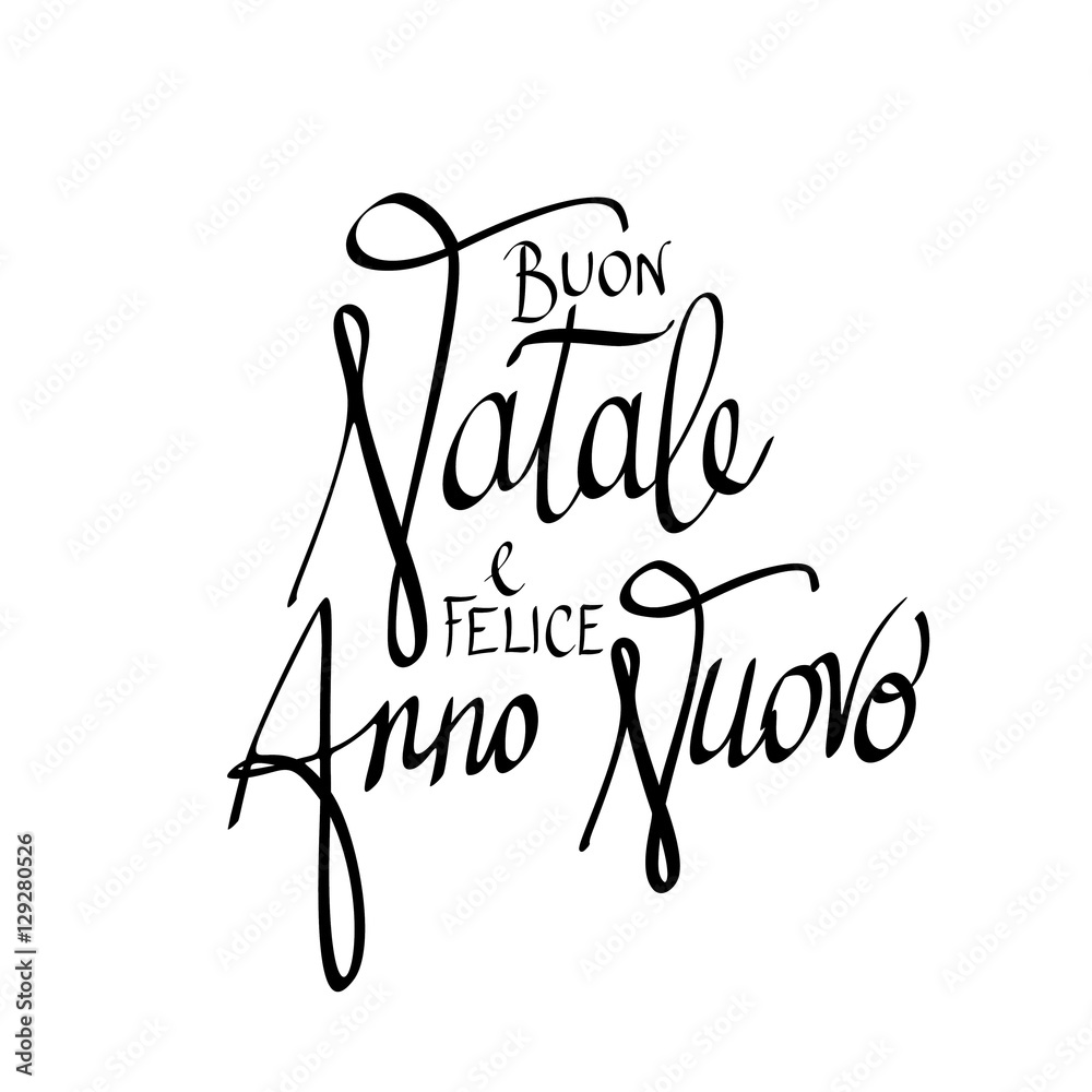 Buon Natale e Felice Anno nuovo lettering Stock Vector | Adobe Stock