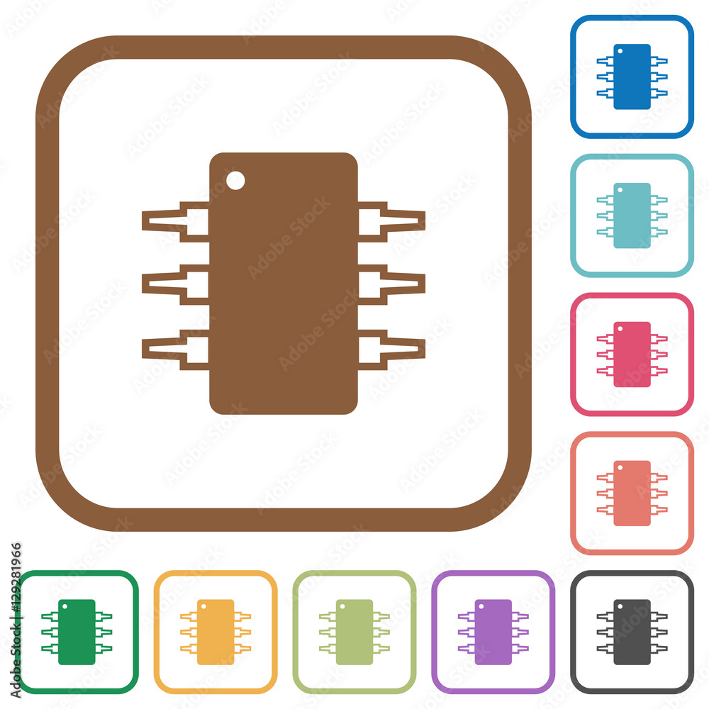 Integrated circuit simple icons vector de Stock | Adobe Stock