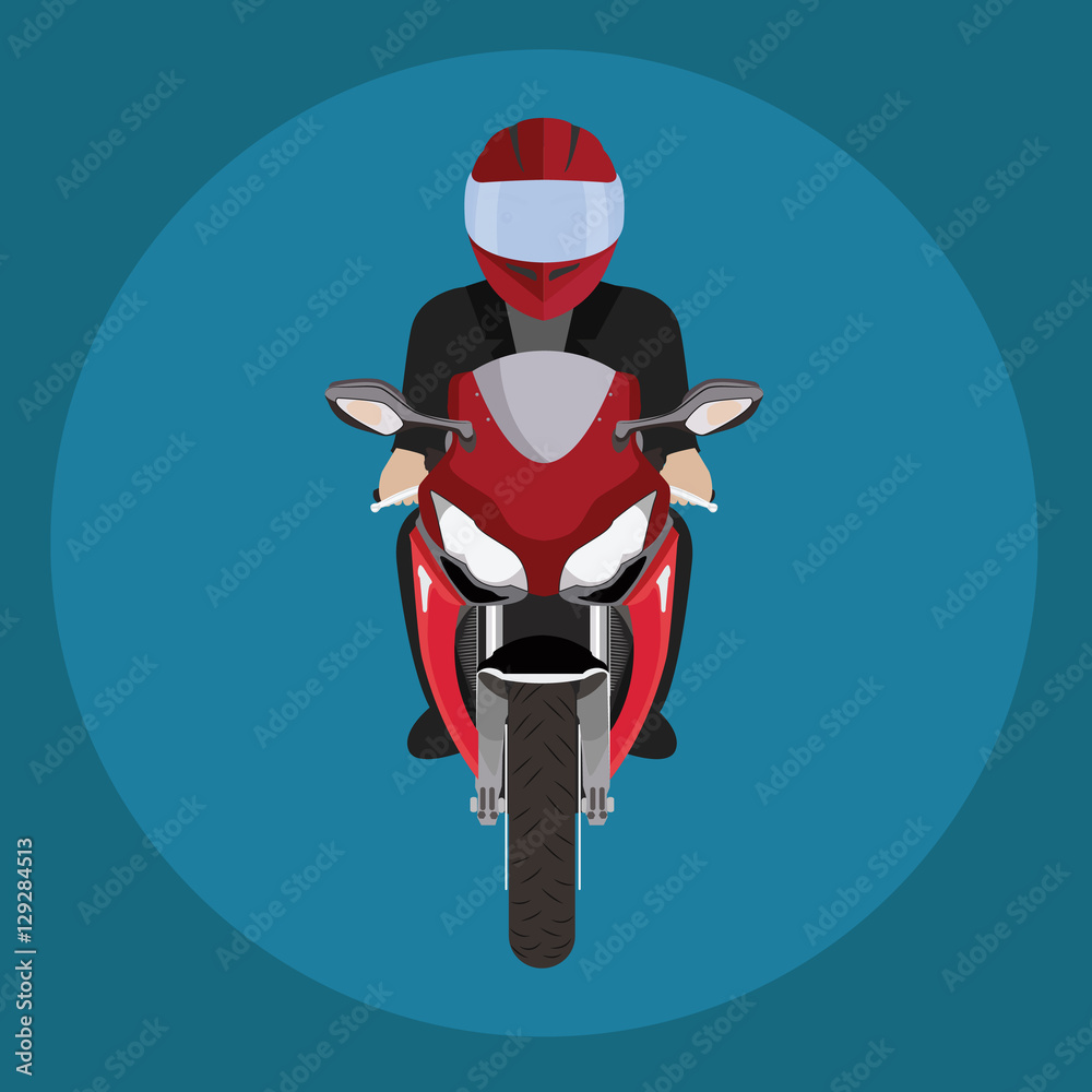 Cartoon Motorcycle Front View