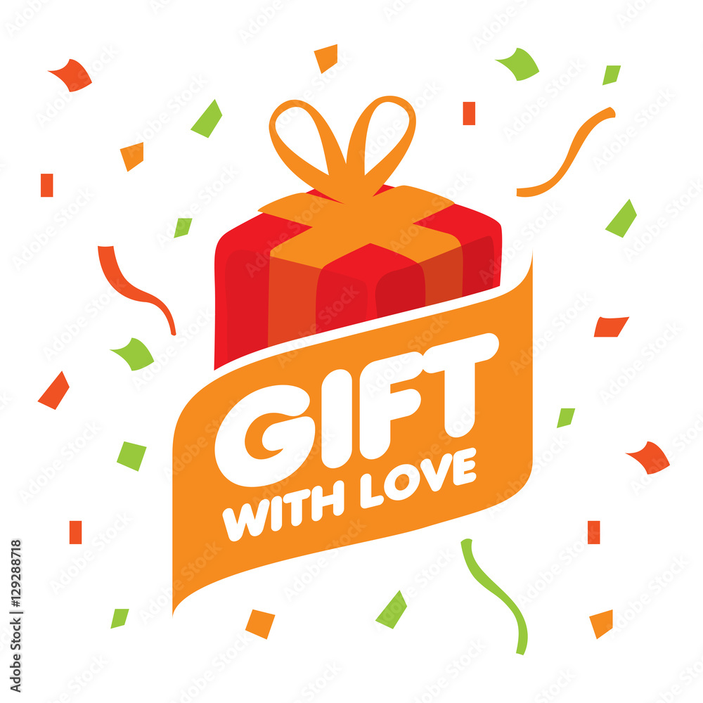 vector logo gift Stock Vector | Adobe Stock