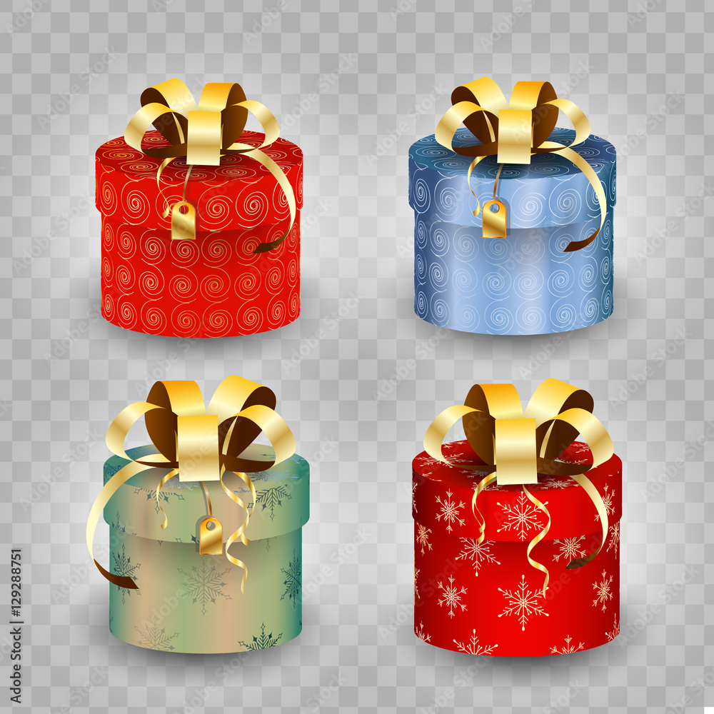 Christmas gift box isolated on transparent background. vector ...
