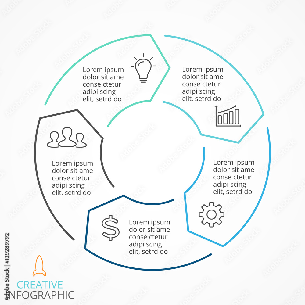 Vector circle arrows infographic, cycle diagram, linear graph, presentation chart. Business ...