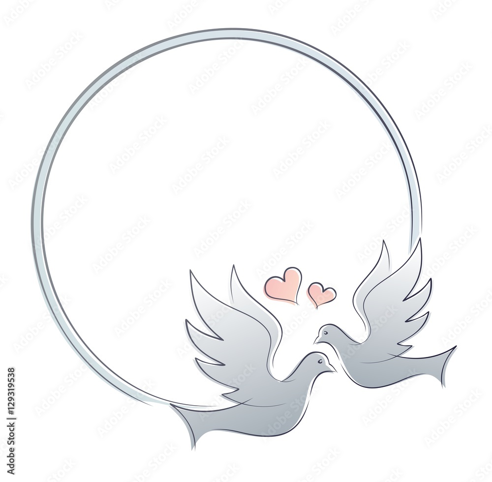 Frame with doves. Stock Vector | Adobe Stock