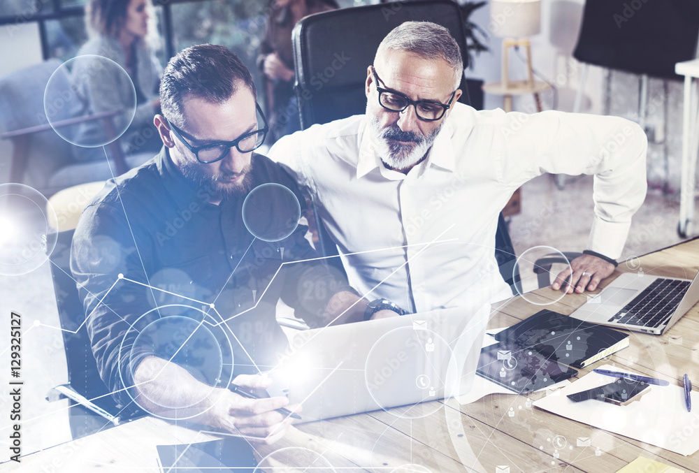 Concept of digital screen,virtual connection icon,diagram, graph ...