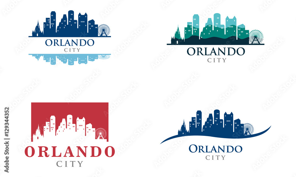 Orlando City Skyline Landscape Logo Illustration Stock 벡터 | Adobe Stock