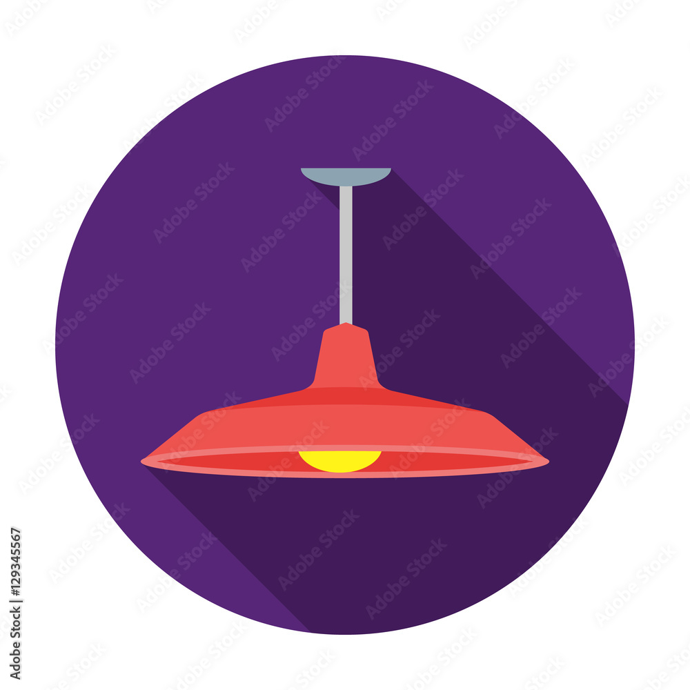 Pendant light icon in flat style isolated on white background. Office ...