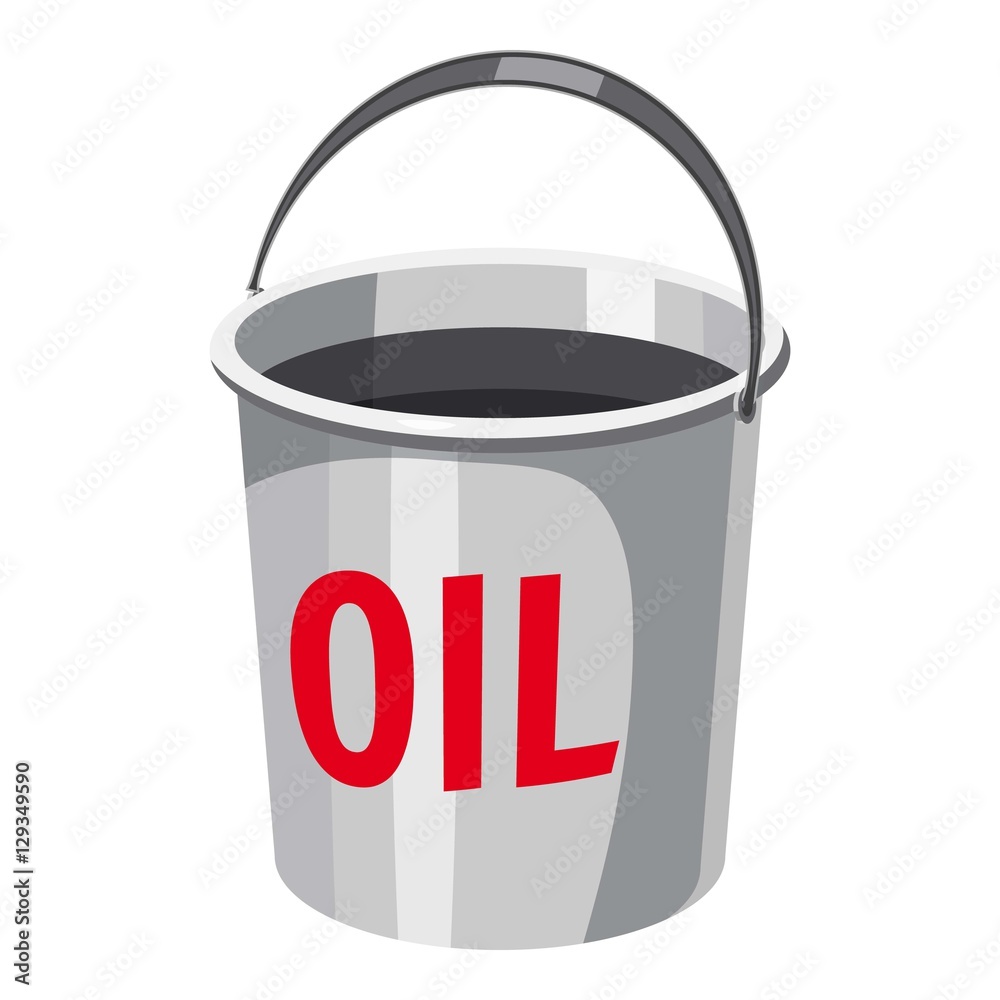 Oil in bucket icon. Cartoon illustration of oil in bucket vector icon ...