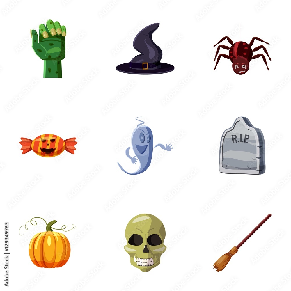 Resurrection of dead icons set. Cartoon illustration of 9 resurrection ...