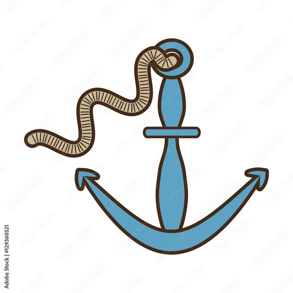 anchor and rope boat nautical sign vector illustration eps 10 Stock ...