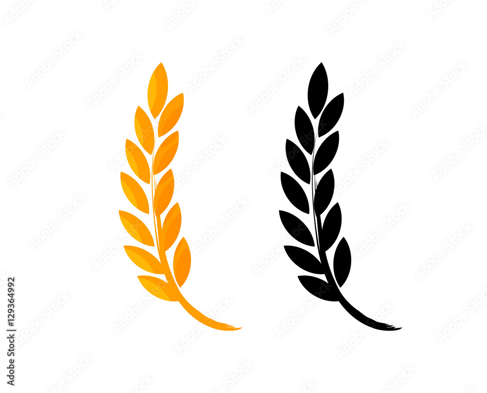 Set of Vector Icons, Ears of Wheat, Icon of Premium Quality Farm ...