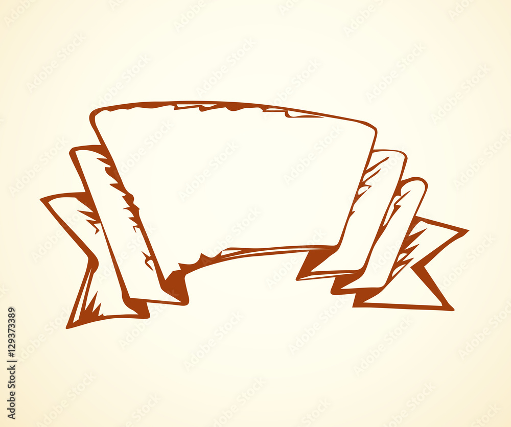 Twisted banner. Vector drawing Stock Vector | Adobe Stock