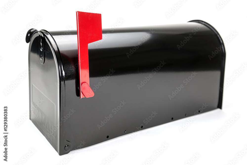 Black Mailbox with Isolated on White Background. Stock Photo | Adobe Stock