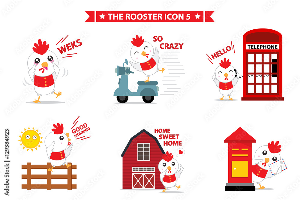 Rooster icon symbol Stock Vector | Adobe Stock