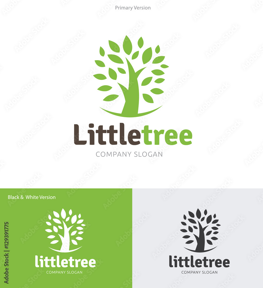 Little Tree logo, Tree logo, vector logo template. Stock Vector | Adobe ...