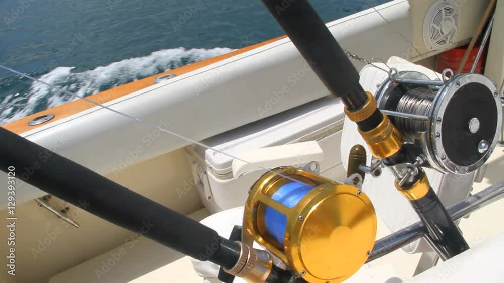 Deep Sea Fishing Rods Charter Boat Ocean Stock Video | Adobe Stock