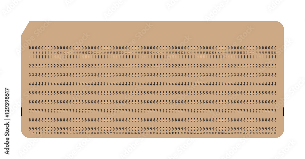 Punch card. Vintage computer data storage. Vector Stock Vector | Adobe ...