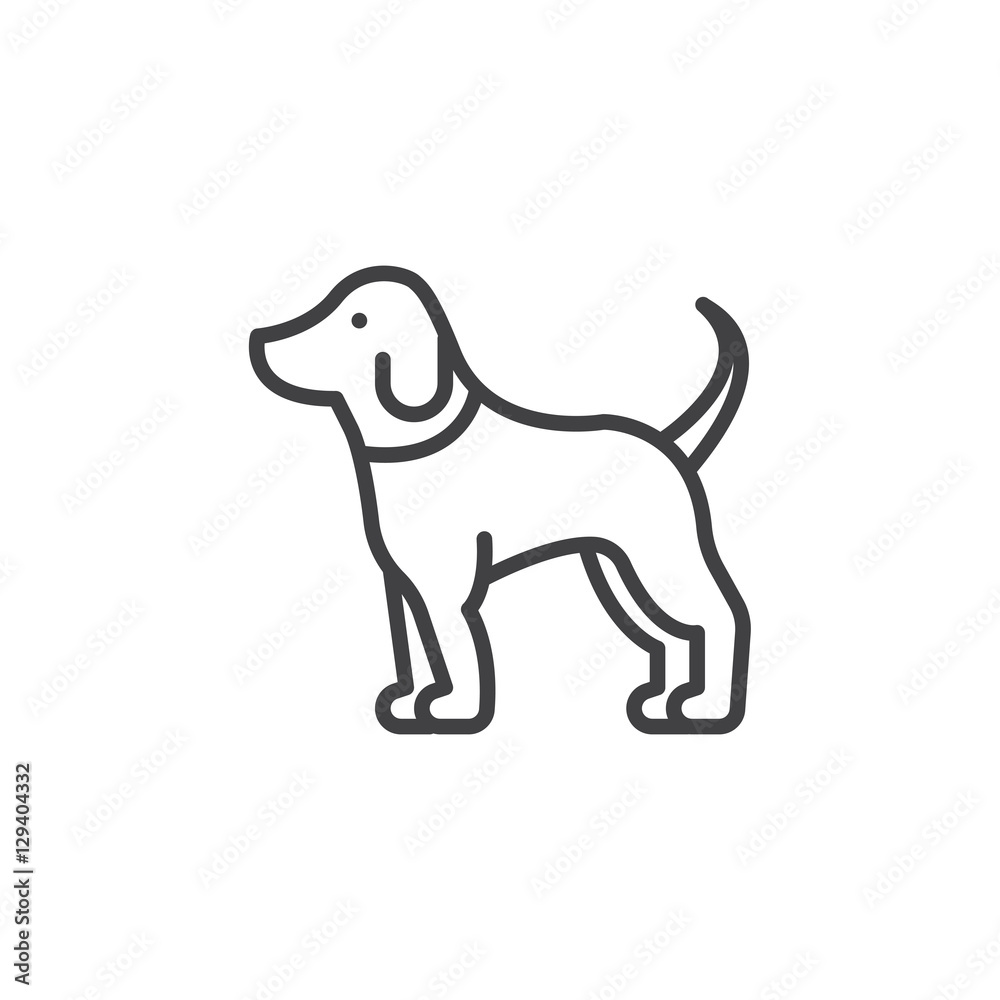 Pet dog line icon, outline vector sign, linear pictogram isolated on ...