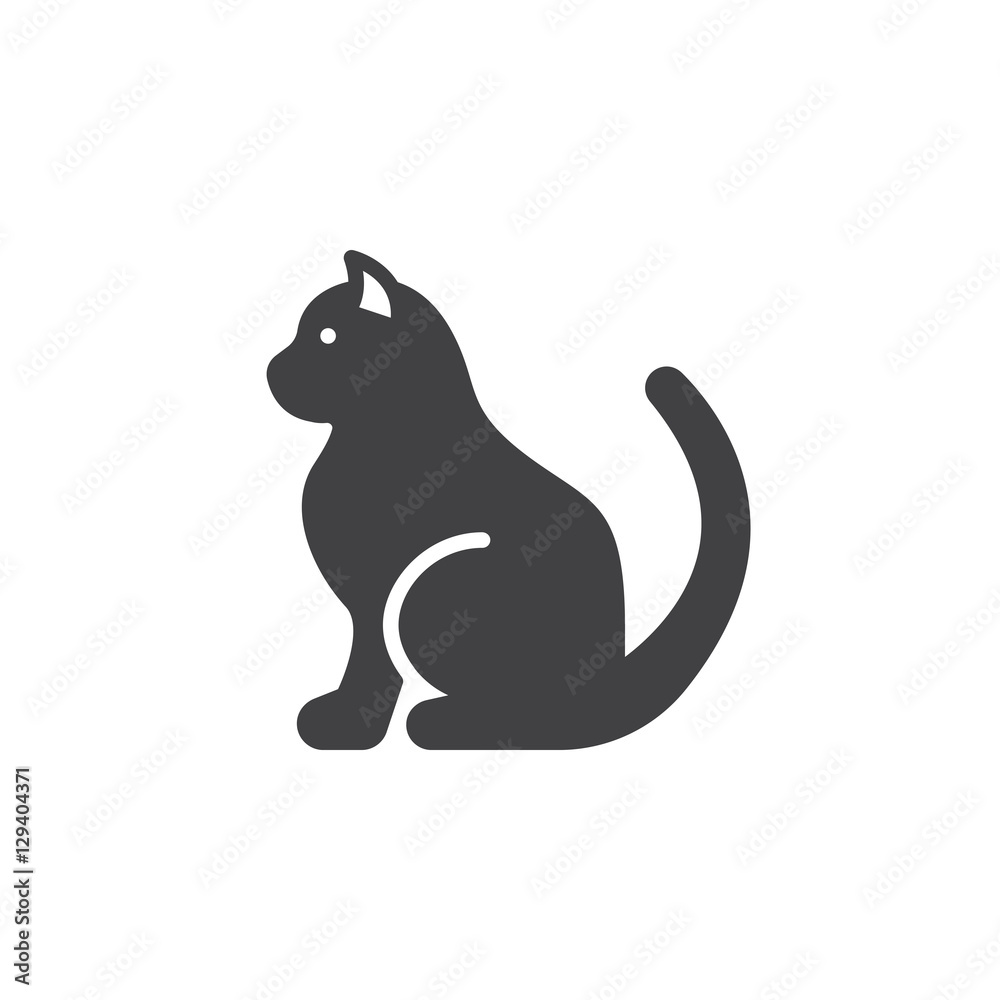 Pet cat icon vector, filled flat sign, solid pictogram isolated on ...