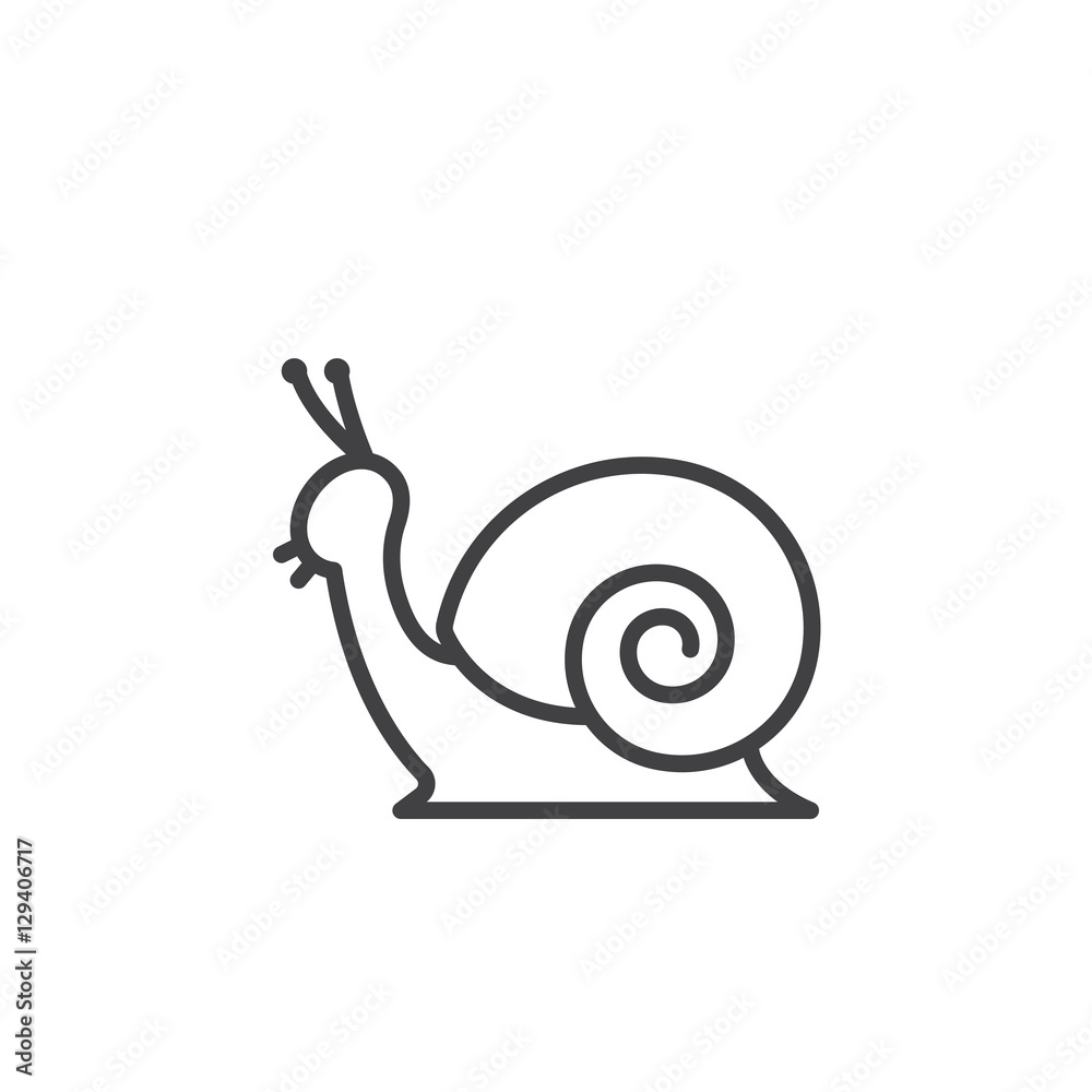 Snail line icon, outline vector sign, linear pictogram isolated on ...